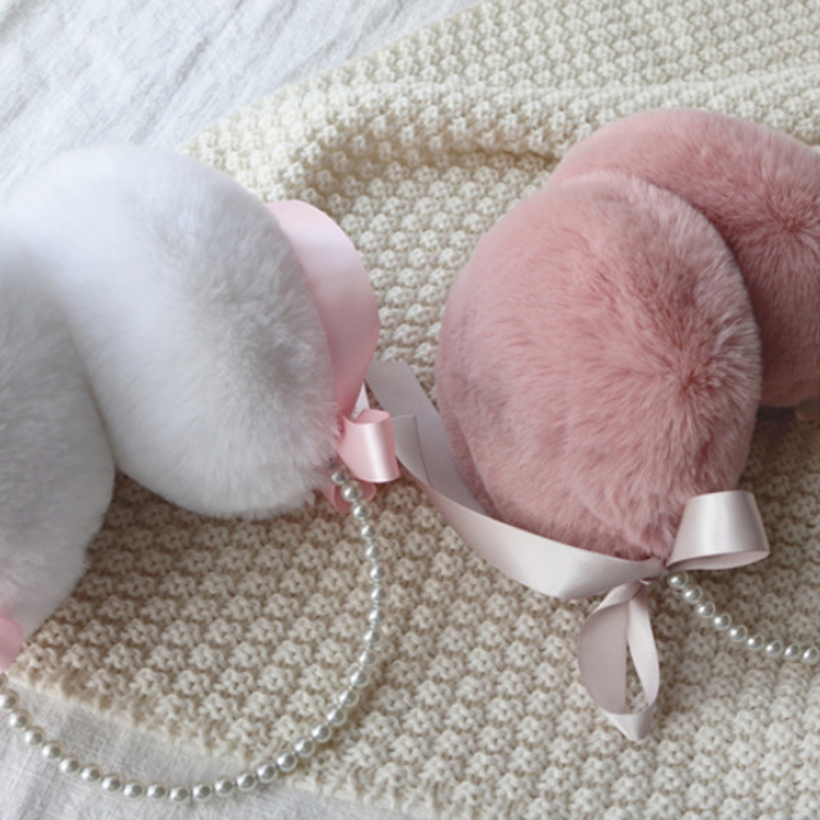 Ear Warmer Ribbon Bowknot Ear Protection Winter Thermal Female Ear ...