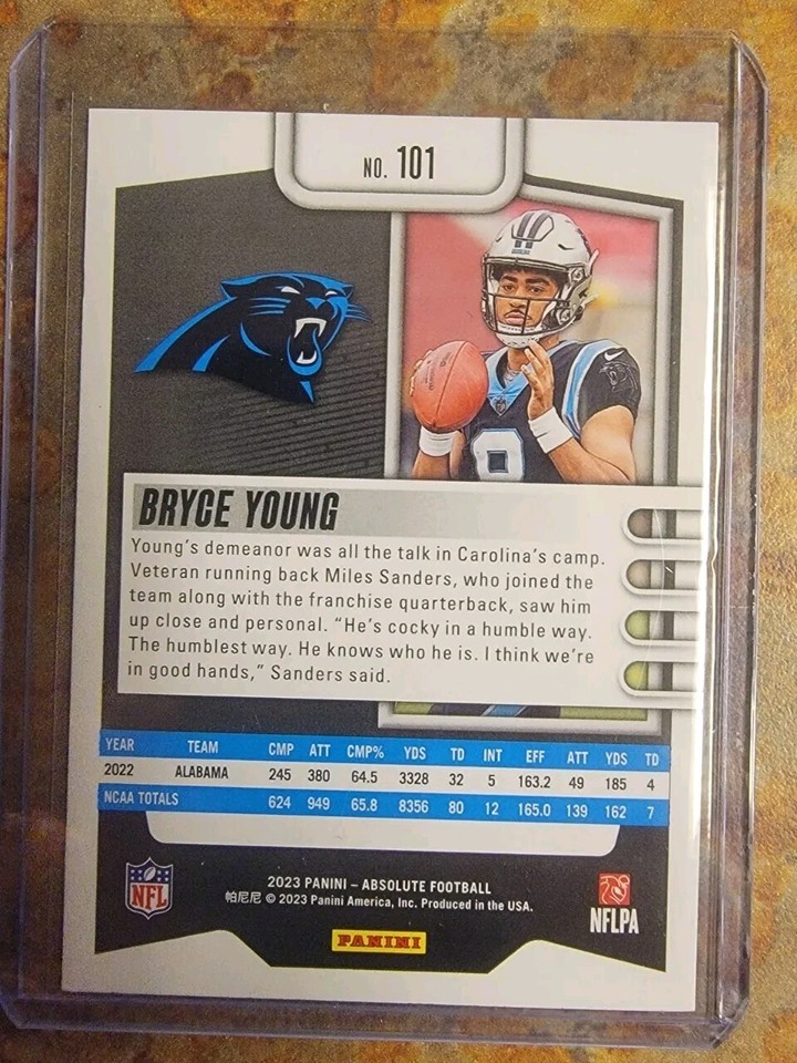 2023 Absolute Base Rookies #101 Bryce Young - Carolina Panthers | eBay