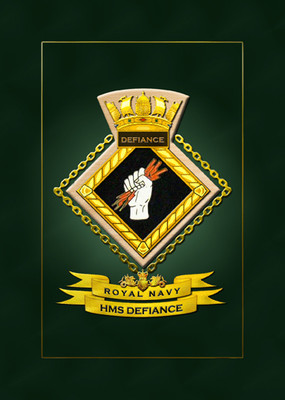 HMS DEFIANCE SHIPS BADGE/CREST - HUNDREDS OF HM SHIPS IN STOCK | eBay UK