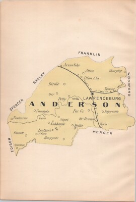ANDERSON County KENTUCKY Antique Map 1895 | eBay