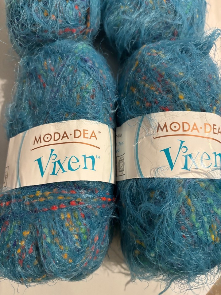 Moda Dea Vixen Yarn #3874 color is " Blue me Away" 50g 89 yards: Lot of ...