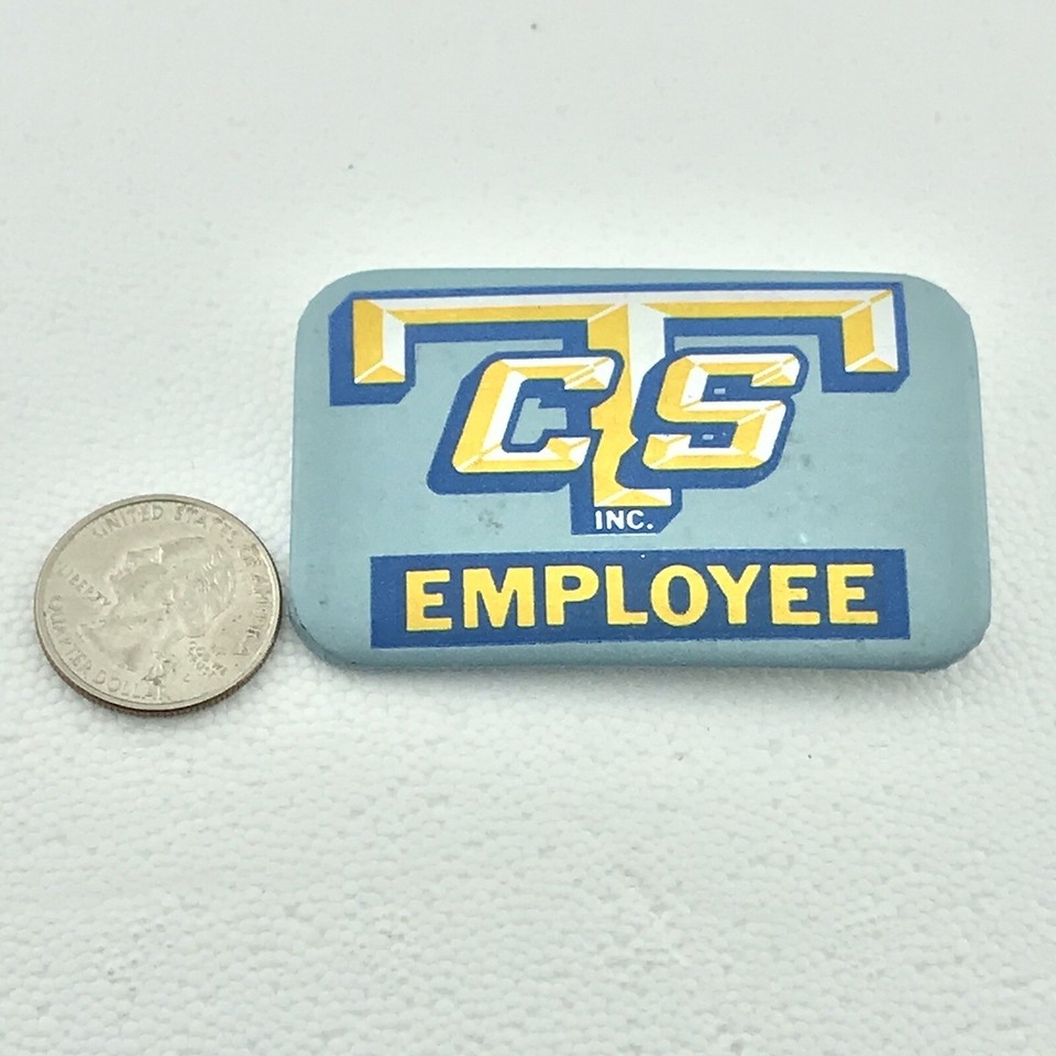 CTS INC Employee Badge Blue Yellow Vintage Collectible Corporate ...