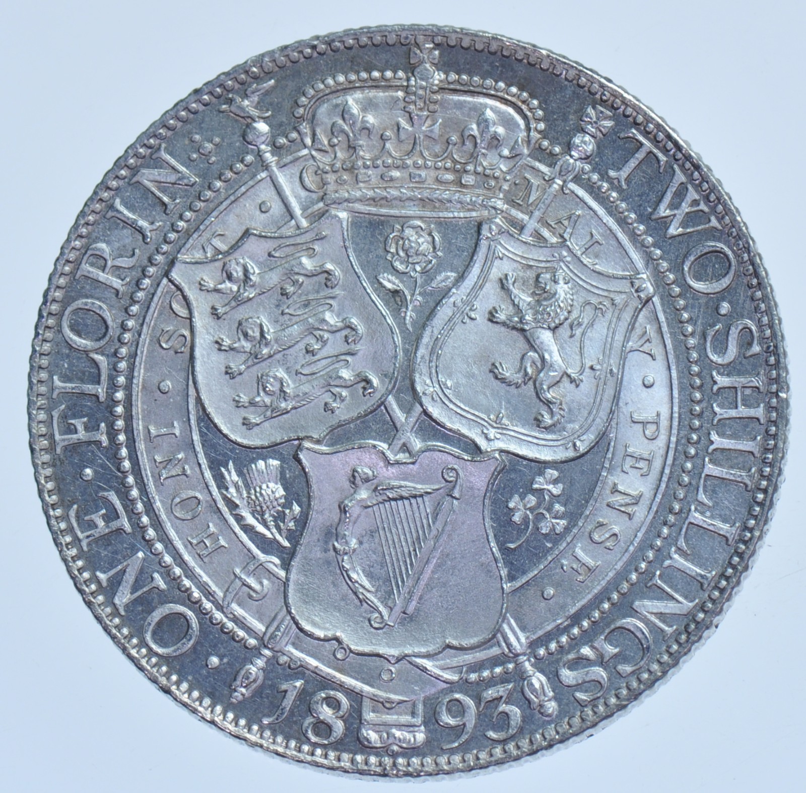 EXTREMELY RARE 1893 PROOF FLORIN BRITISH SILVER COIN VICTORIA [ONLY ...