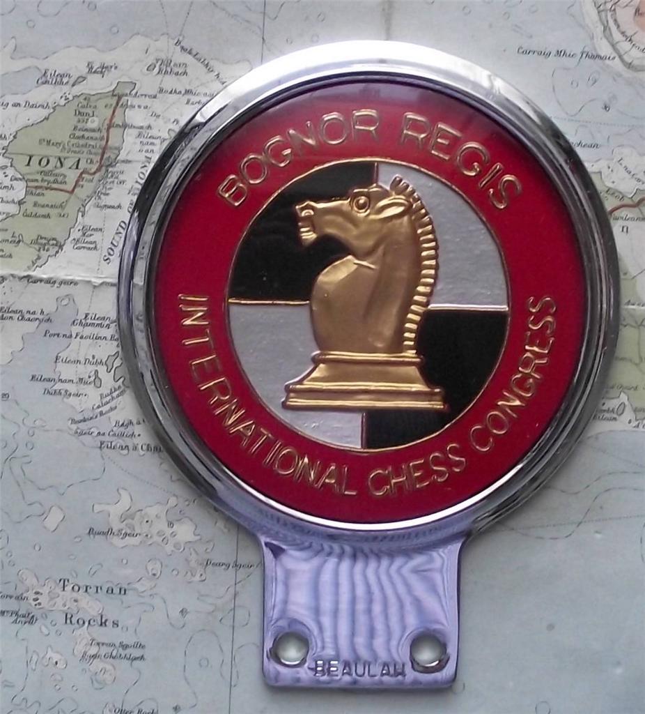 Vintage Car Mascot Badge : Bognor Regis International Chess Congress | eBay