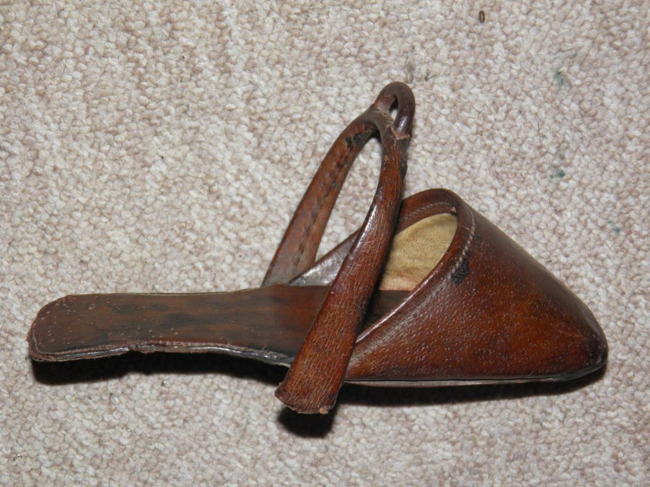 ANTIQUE SIDE SADDLE LEATHER SLIPPER STIRRUP .side saddle. Circa 1850 ...