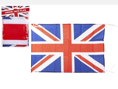 UNION JACK* FLAG WITH STRINGS Great Britain 30'' x 20'' Rayon Flags ...