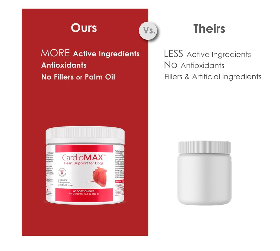 Cardio MAX Heart Support Supplement for Dogs - L-Taurine, L-Carnitine ...