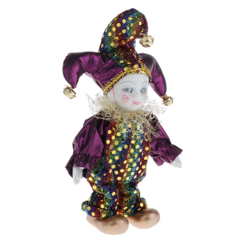 16cm Triangle Doll Standing Clown Doll Porcelain Fool Doll | eBay UK