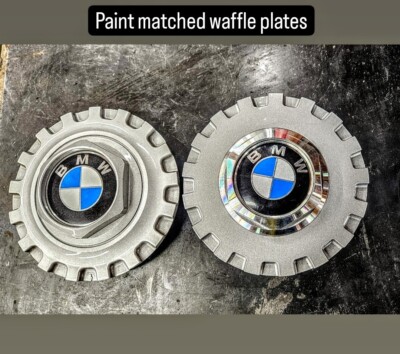 Paint matched waffle plate/HEX nut Style 5 BBS RC090 aluminum hub cap ...