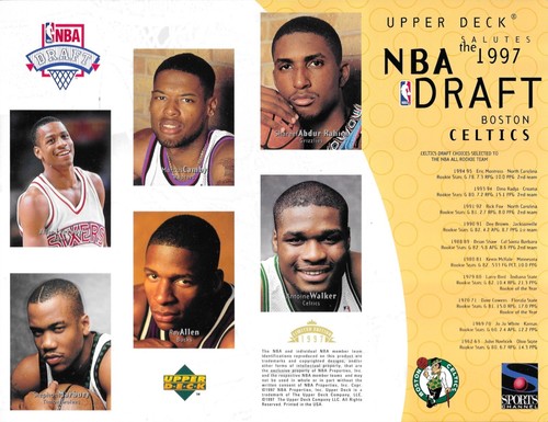 1997 "Upper Deck Salutes the 1997 NBA DRAFT" Boston Celtics **MINT ...