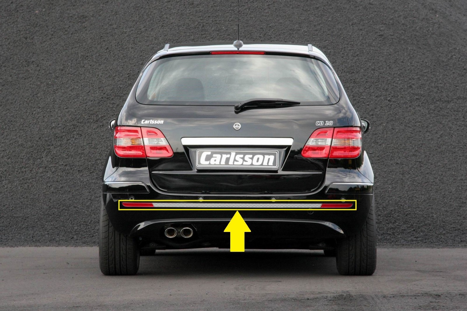 NEW GENUINE OEM MB B CLASS W245 CARLSSON CD20 REAR BUMPER CENTER TRIM ...