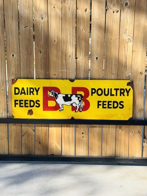 Porcelain Dairy Feeds Advertising Sign 48 Inches | eBay