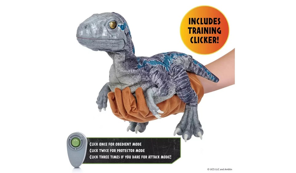 Jurassic World Baby Blue Puppetronic RealFX Training Clicker Wow Stuff ...