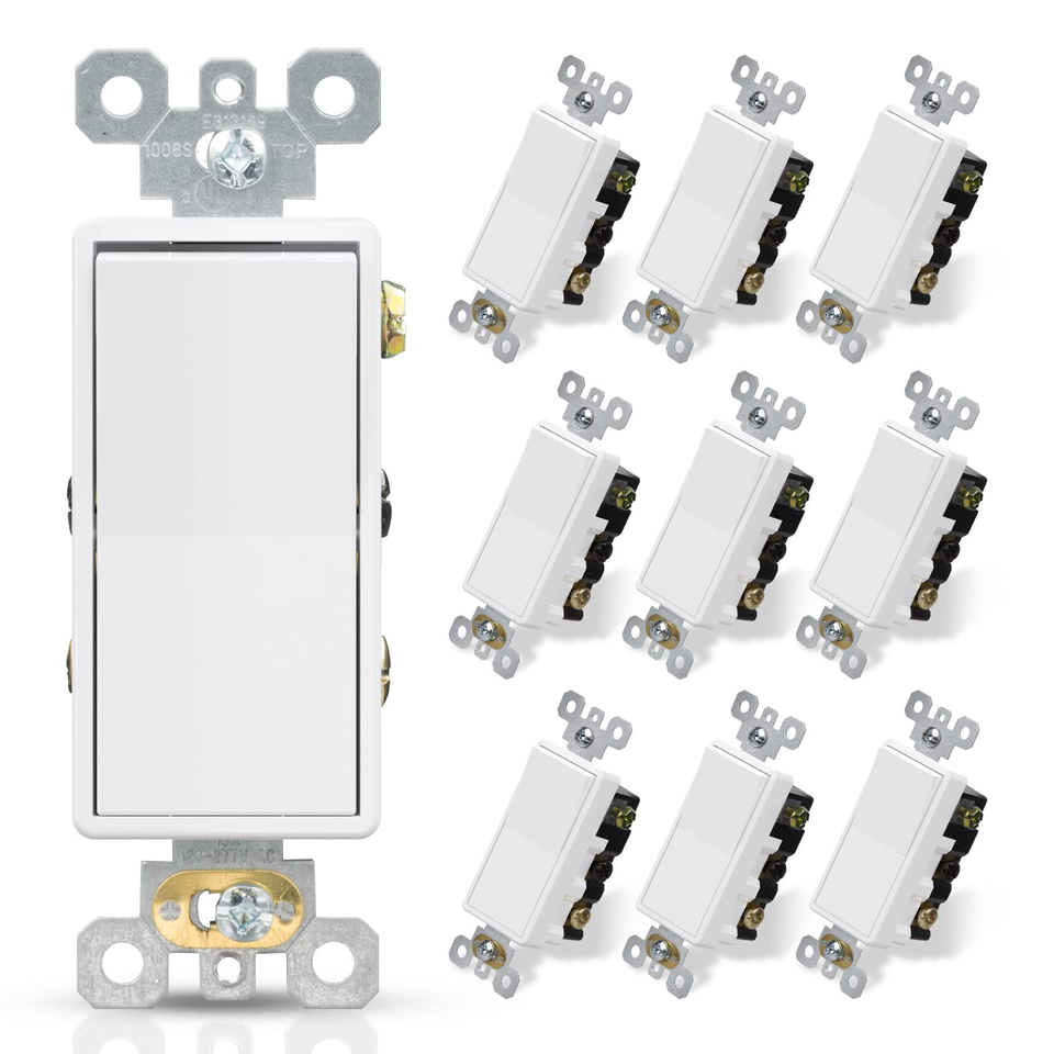 4 Way Decorative Light Switch 15Amp 120/277 Volt Ac Decora 10 Pack ...