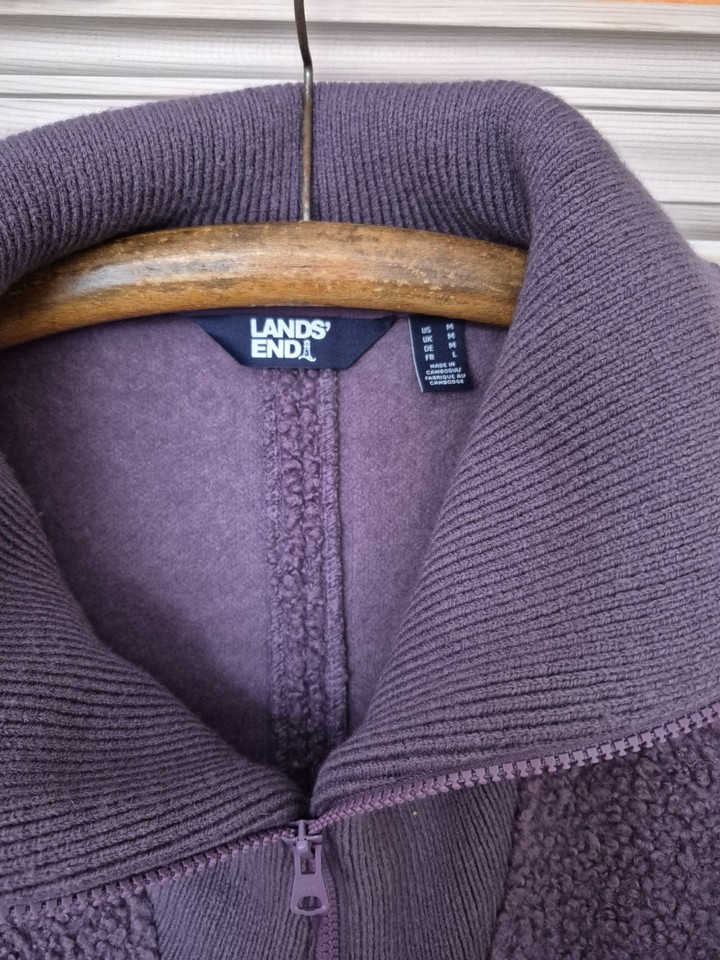 Lands' End Ladies Purple Lilac Teddy Sherpa Thick Fleece / Jacket Size ...