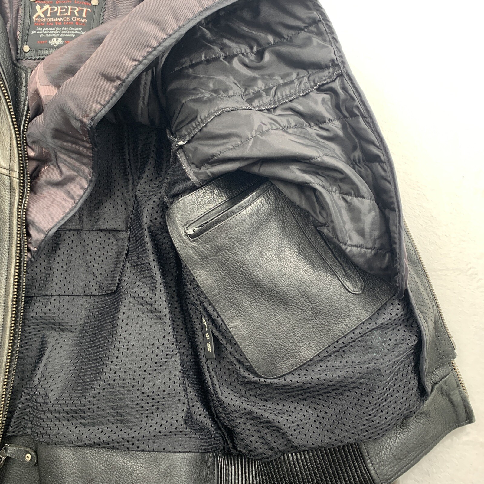 Xpert Motorcycle Heavy Leather Jacket Mens XL Black D… - Gem