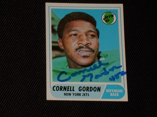 CORNELL GORDON 1968 TOPPS SIGNED AUTOGRAPHED CARD #91 NEW YORK JETS | eBay