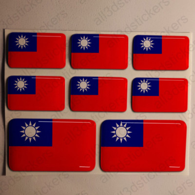 Sticker Taiwan Resin Domed Stickers Taiwan Flag 3D Vinyl Adhesive Decal ...