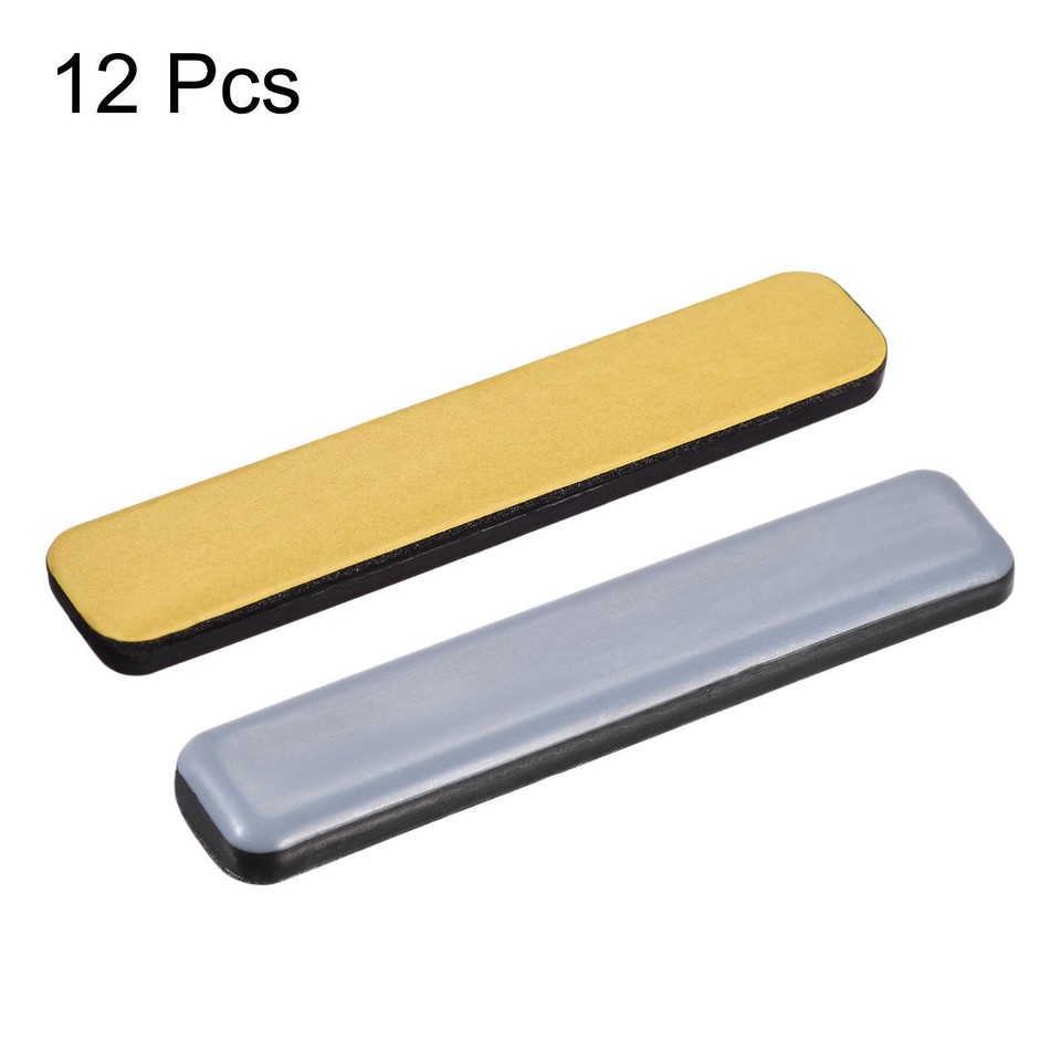 75mm x 15mm Rectangle PTFE Furniture Sliders Adhesive Self Stick 12pcs ...