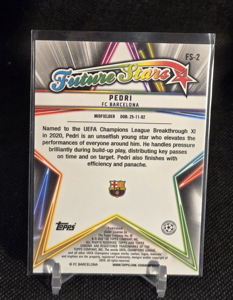 Pedri 2021-22 Topps Chrome UCL Future Stars Silver Refractor - FC ...