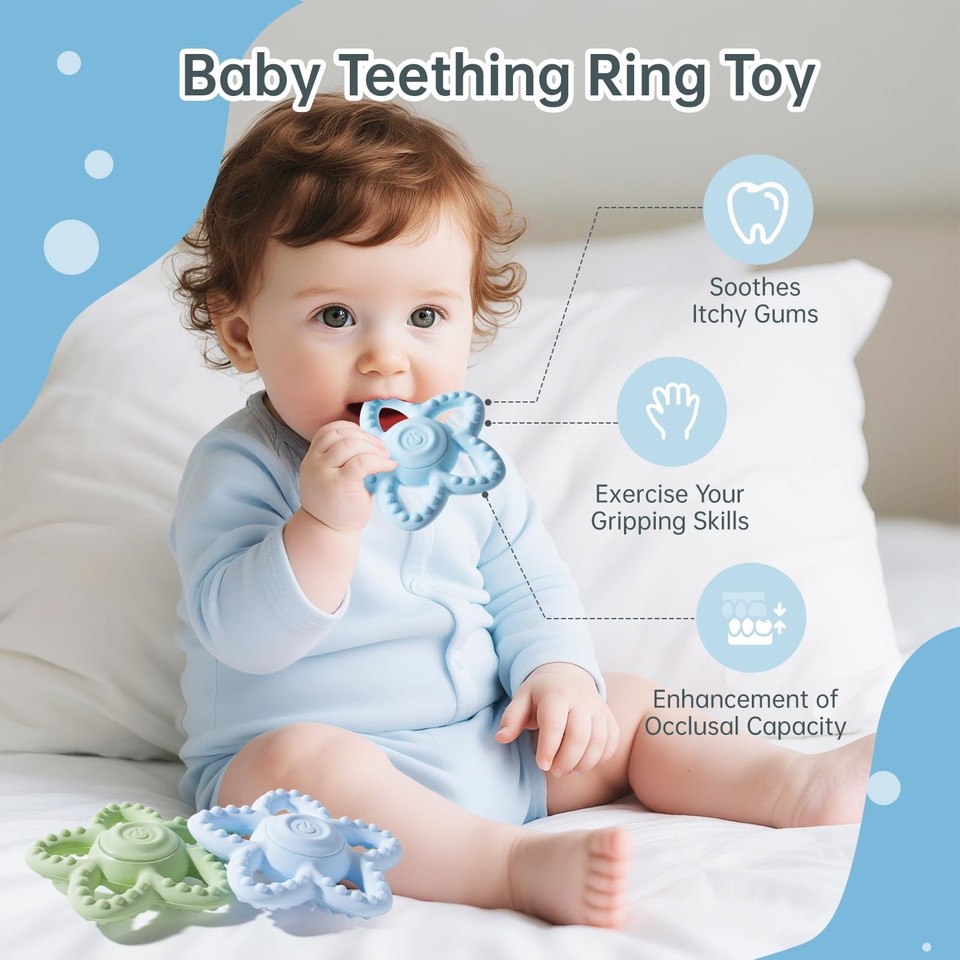 Vibrating Teether for Baby Baby Teething Toy Travel Essential Suitable ...