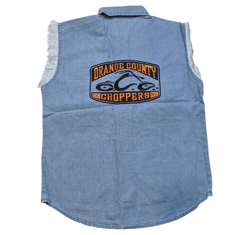 2013 Frayed Sleeveless Denim Orange County Choppers Shirts-Small-XL | eBay