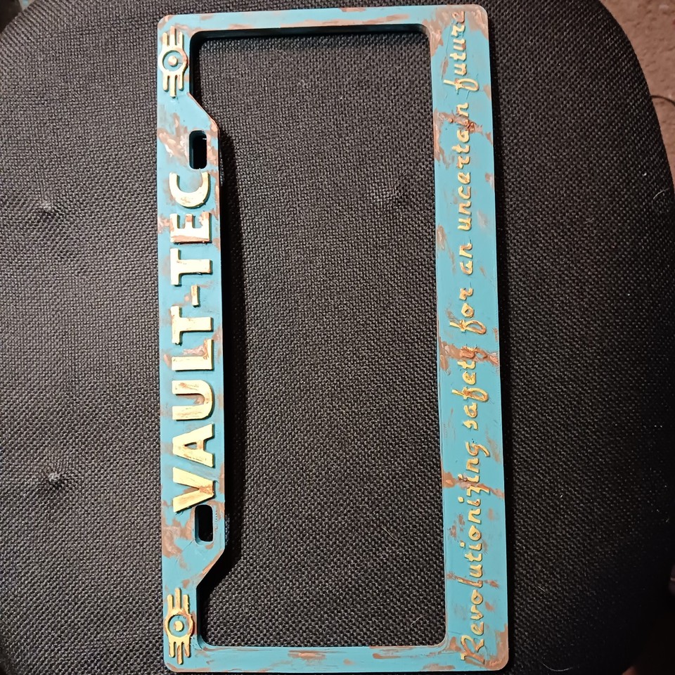 Fallout License Plate Frame Weathered Version 3D Printed Hand Painted ...