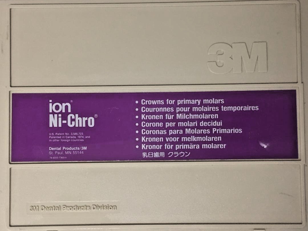 5 PEDO NI-CHRO STAINLESS STEEL 3M ION DENTAL CROWN PRECRIMP PICK-ASIZE ...