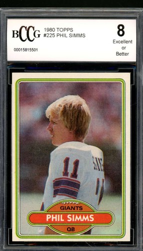 Phil Simms Rookie Card 1980 Topps #225 BGS BCCG 8 | eBay