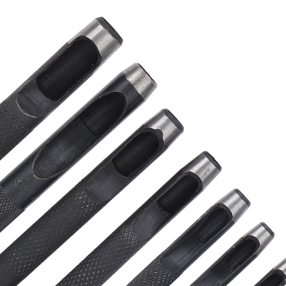 12x DIY Hollow Hole Puncher Leather Craft Punch Set Leather Hole ...