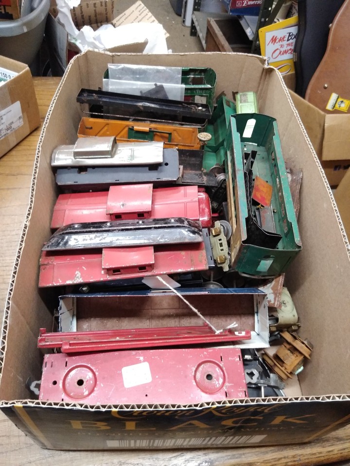 Vtg HUGE American Flyer Train Car Parts Lot Pre War Freight Tanker ...