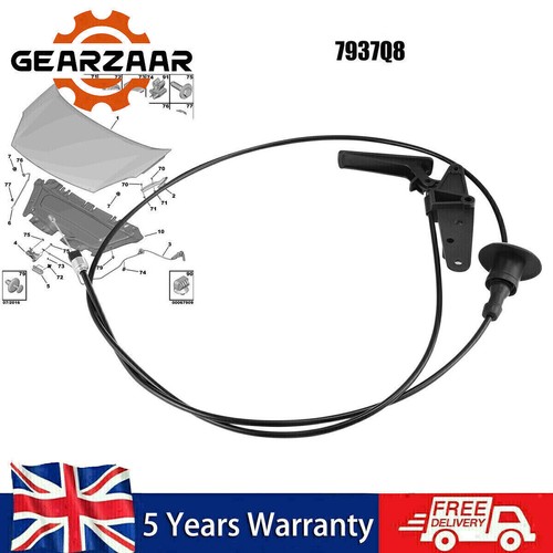 Bonnet Release Cable + Latch 7937Q8 for Peugeot Partner Citroen ...