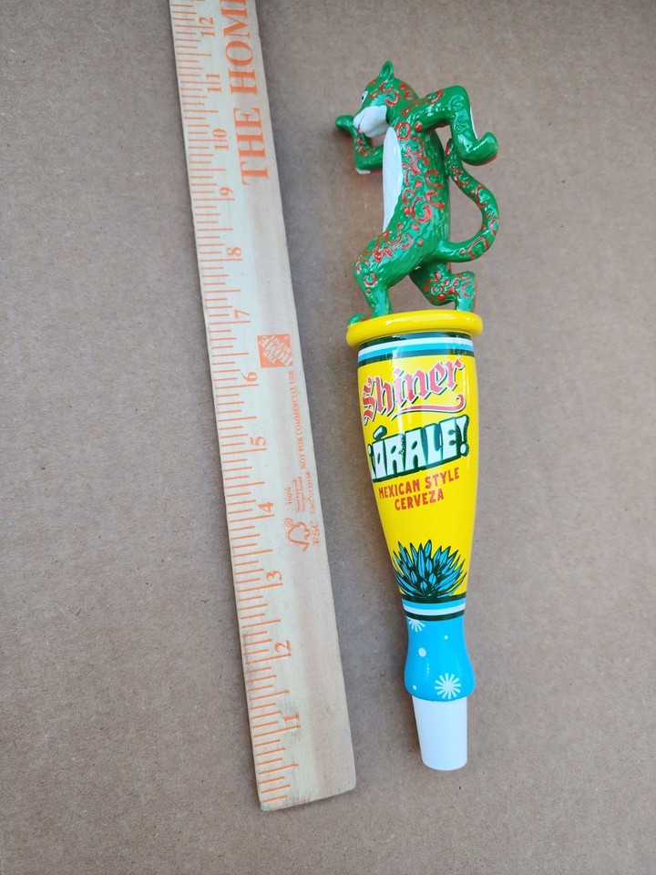 Shiner Orale Mexican Style Cerveza Beer Tap Handle Red Green Cheetah ...