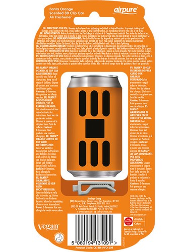 Coca-Cola 3D Vent Car Air Freshener Fanta Orange CC-3D-V-FO-109 for ...
