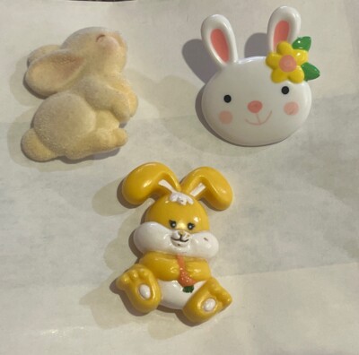 Vintage Set Of 3 Hallmark Easter Bunny Pins Brooches, Adorable 1 Of ...
