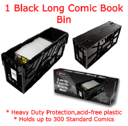 BCW Long Comic Book Bin Heavy Duty Acid Free Plastic Safe Storage w ...