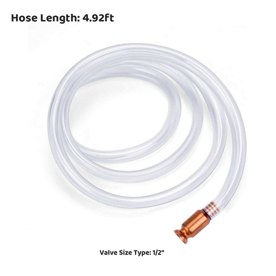 3FT Siphon Hose Pump Self Priming Jiggler Shaker Transfer Fuel Water ...