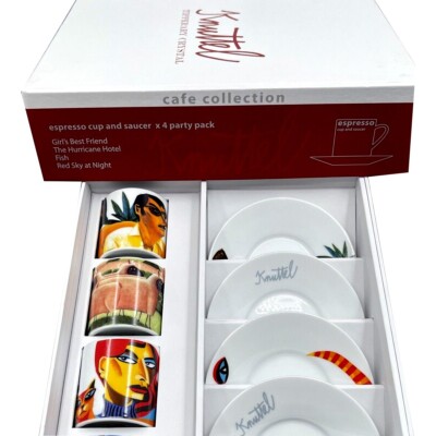 Espresso Cups Graham Knuttel Cafe Collection Set of 4 with Saucers New ...
