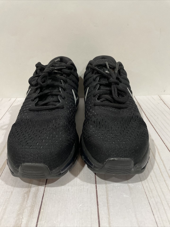 New Nike Air Max 2017 Triple Black Reflective White Shoes Mens size 9 ...