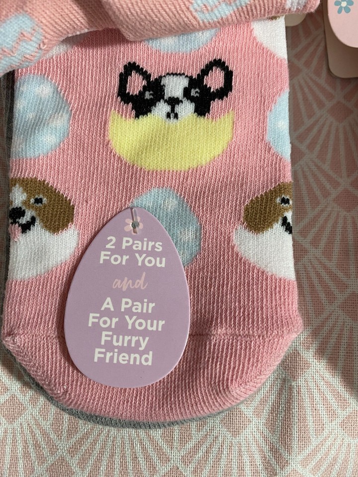 Easter Socks 2 Woman's Ankle (9-11) + 1 Set For Your Large Dog (4 pc ...