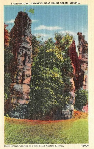 MOUNT SOLON, VA, Virginia NATURAL CHIMNEYS Augusta Co c1940's Linen ...