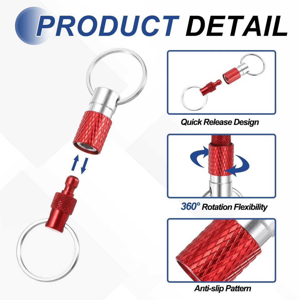 4 Pack Quick Release Keychain Pull Apart Detachable Swivel Keychain ...