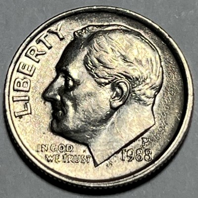1988 P Roosevelt Dime Errors Strike Through Grease DDO Uncirculated #4 ...