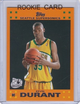 KEVIN DURANT ROOKIE CARD Thunder Rockets 2007 Topps RARE ORANGE VERSION ...