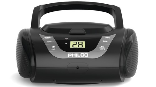 Compact Bluetooth Boombox - CD/MP3/WMA Player, FM Radio, Aux, LED ...