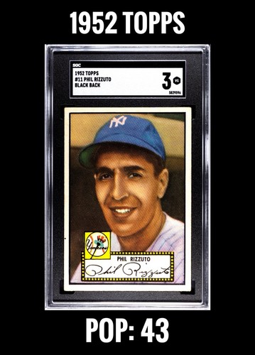 Phil Rizzuto 1952 Topps #11 Black Back SGC 3 | eBay