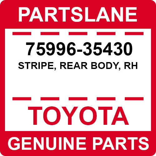 75996-35430 Toyota OEM Genuine STRIPE, REAR BODY, RH | eBay