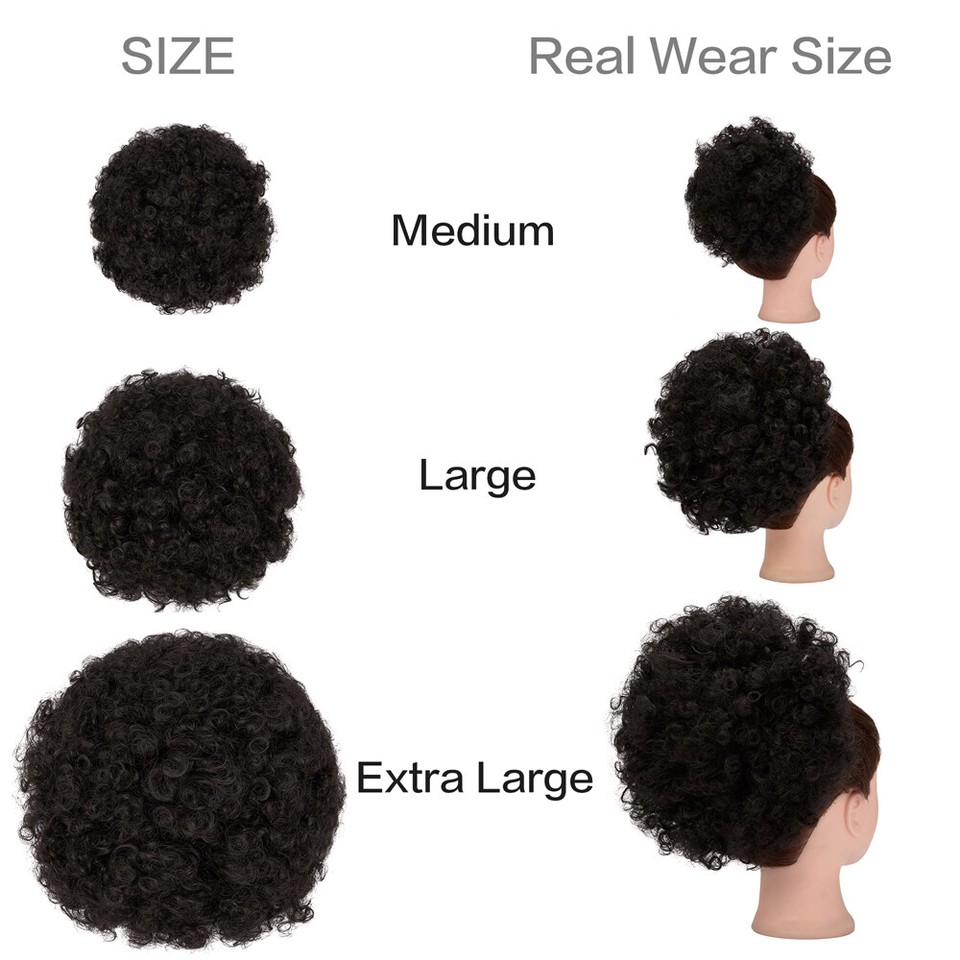 6/8/10 inch Afro Kinky Curly Puff Drawstring Short Puffs Ponytail Bun ...