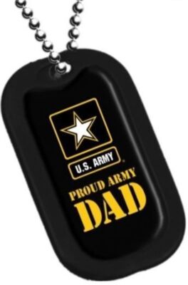 Dog Tag Key Chain Necklace Engrave-Able U.S. Military Proud Army Dad ...