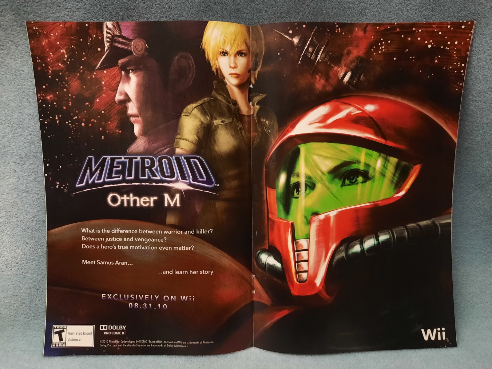 Metroid Other M Print Ad Game Poster Art PROMO Original Nintendo Wii ...